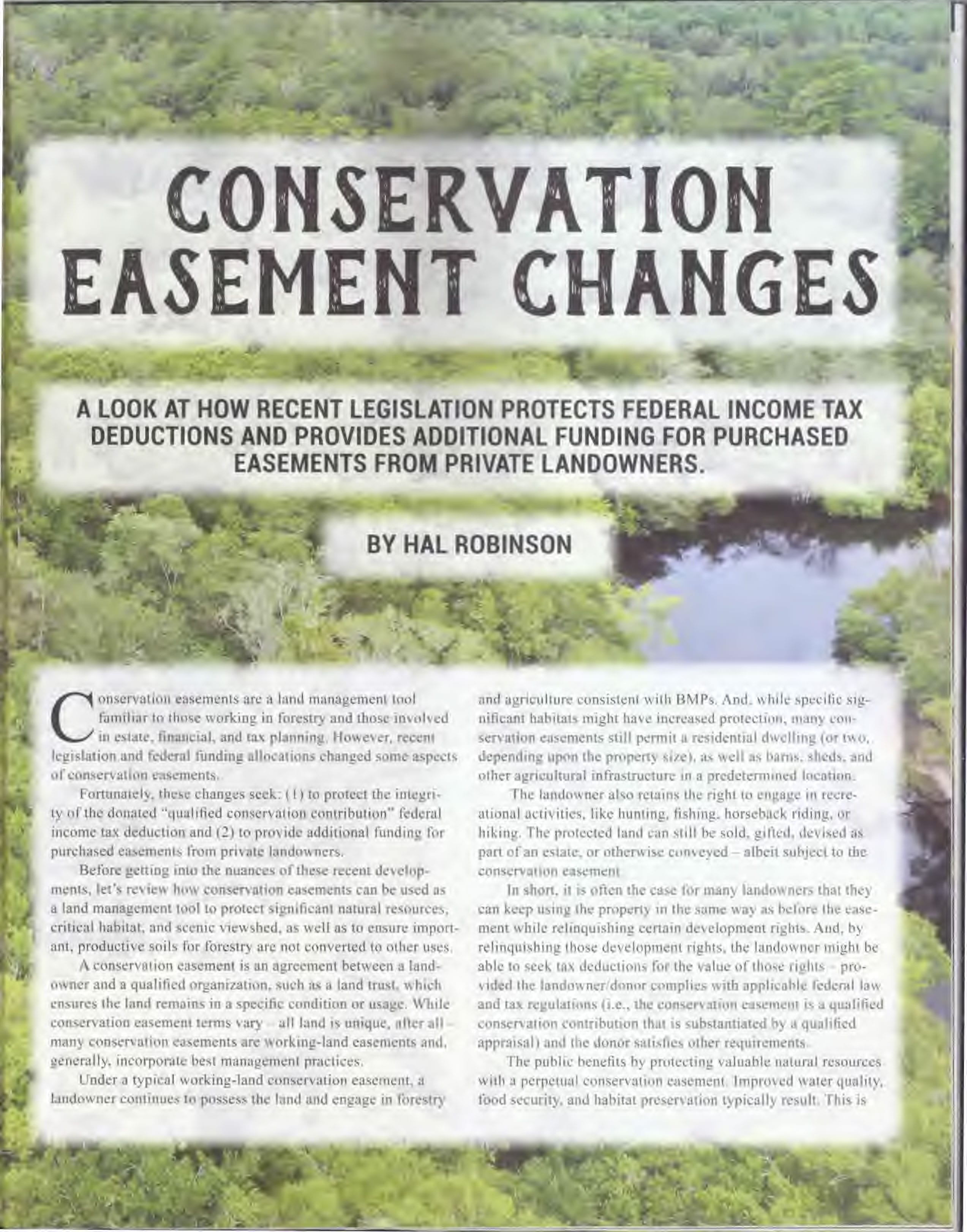 Conservation Easements Changes | Verdura Properties